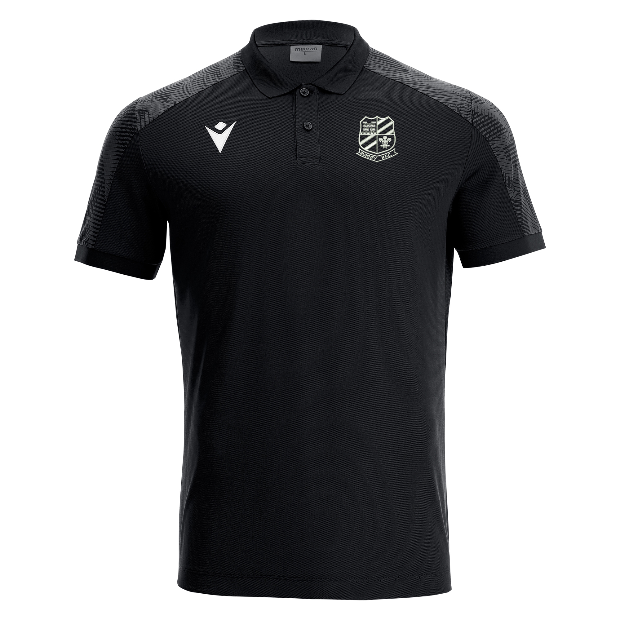Rumney RFC - ROCK polo (Black) Kids [White Badge] - Rumney RFC